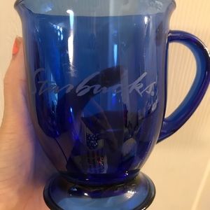 Starbucks | Kitchen | Starbucks Cobalt Blue Glass Coffee Mug | Poshmark
